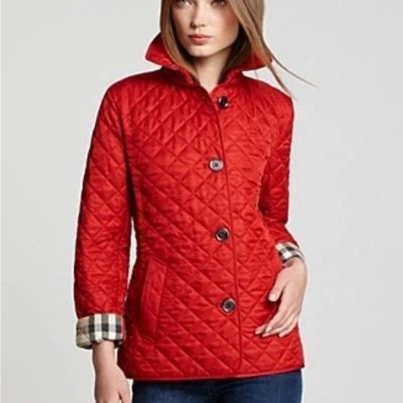 Burberry Red Quilted Jacket